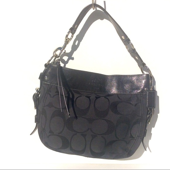Coach | Bags | Coach Signature Zoe Black Bag Purse Logo P | Poshmark